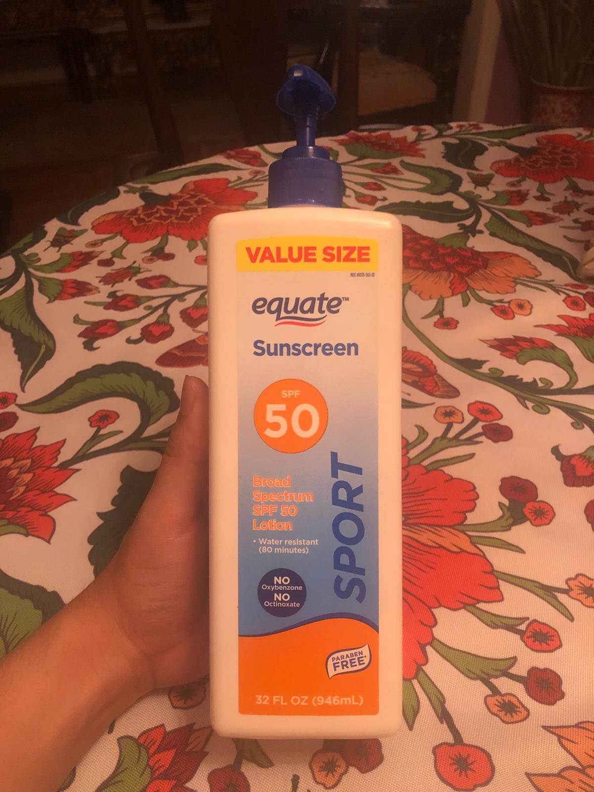 Review Equate Sport Broad Spectrum Sunscreen 32 fl oz SPF50